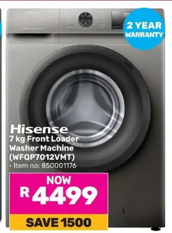 Hisense 7 kg Front Loader Washer Machine (WFQP7012VMT) offer at Game