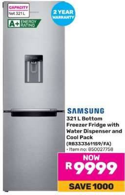 Samsung 321 L Bottom Freezer Fridge offer at Game