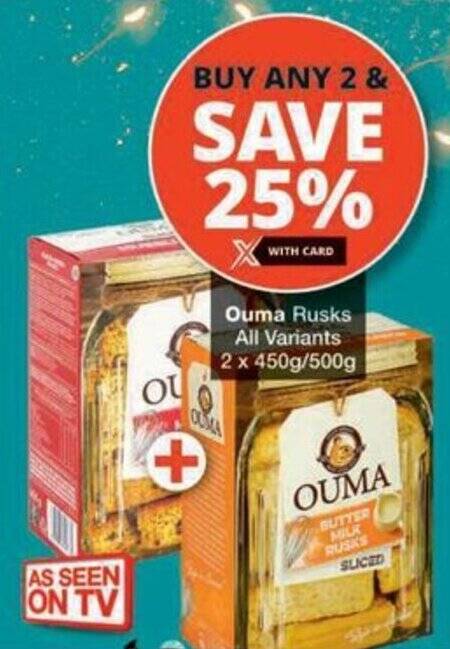 Ouma Rusks All Variants offer at Checkers Hyper