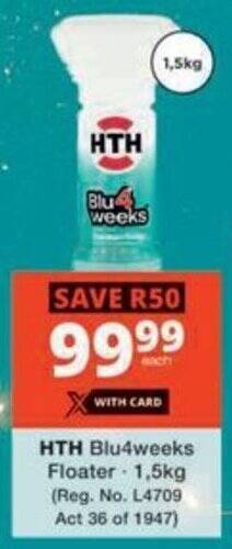 HTH Blu4weeks Floater offer at Checkers Hyper
