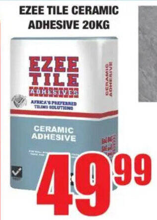 Ezee tile ceramic adhesive 20 kg offer at Boxer Build