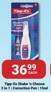 Tipp-Ex Shake n Choose 2 In 1 Correction Pen-15ml Each offer at PNA