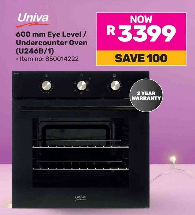 Univa Eye Level/ Undercounter Oven offer at Game