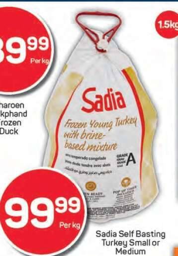 Sadia Self Basting Turkey Small or Medium offer at Pick n Pay