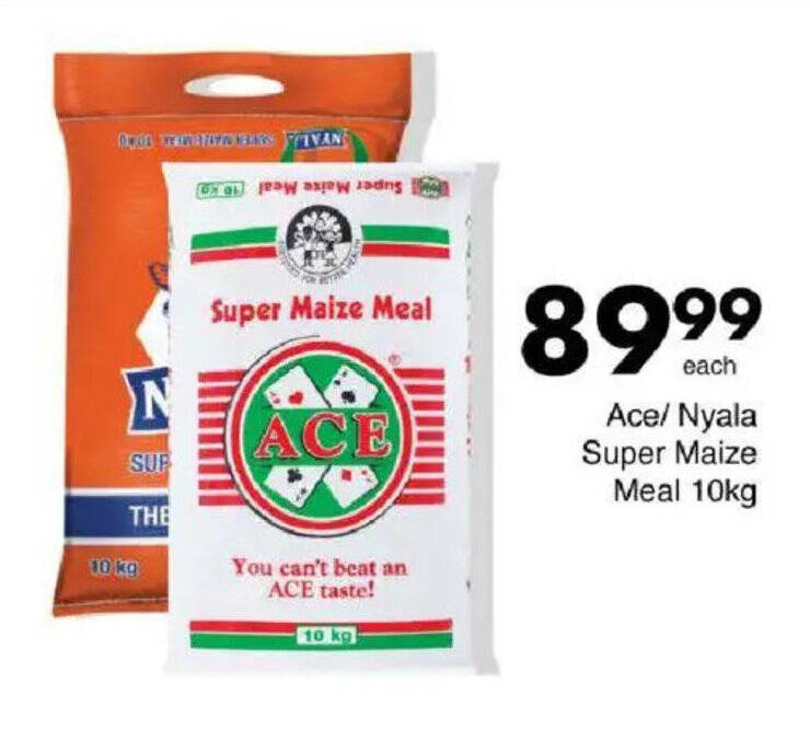 Ace/ Nyala Super Maize Meal 10 kg offer at Save Hyper