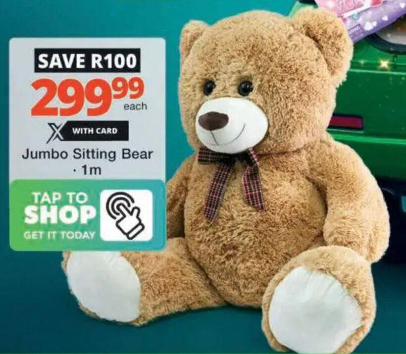 Jumbo Sitting Bear offer at Checkers Hyper