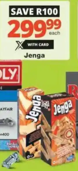 Jenga offer at Checkers Hyper