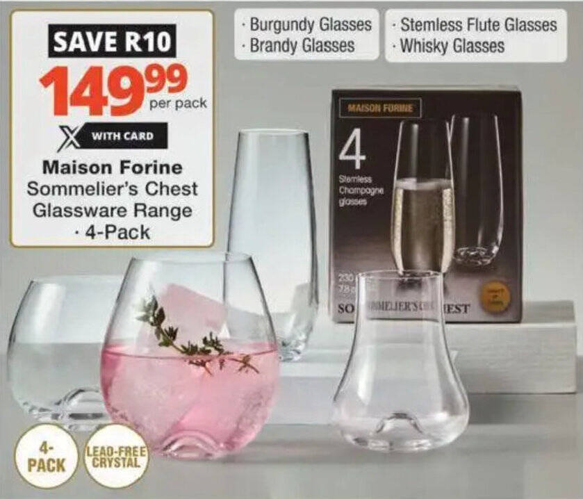 Maison Forine Sommelier's Chest Glassware Range offer at Checkers Hyper