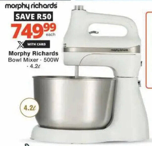 Morphy Richards Bowl Mixer offer at Checkers Hyper