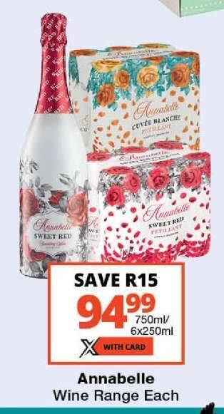 Annabelle Wine Range Each offer at Checkers