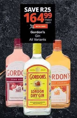 Gin specials at Checkers – Dec 2025