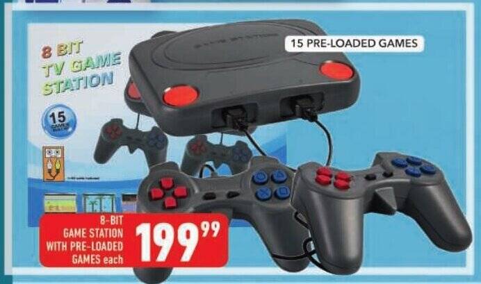 8-bit game station with pre-loaded games offer at Shoprite