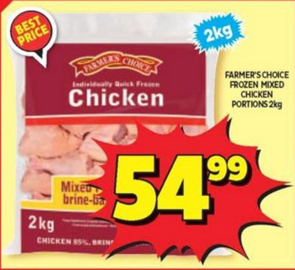 Farmer s Choice Frozen Mixed Chicken Portions 2kg Offer At Usave Farmer s Choice Frozen Mixed Chicken Portions 2kg Offer At Usave