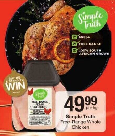 Simple Truth Free-Range Whole Chicken offer at Checkers