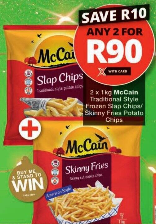 McCain Traditional Style Frozen Slap Chips/ Skinny Fries Potato Chips 2 ...