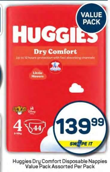 Huggies Dry Comfort Disposable Nappies Value Pack Assorted Per Pack ...