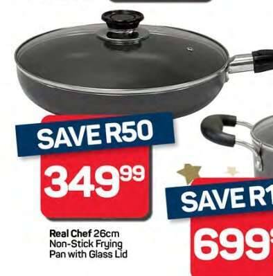 Real Chef 26cm Non-Stick Frying Pan with Glass Lid offer at Pick n Pay ...