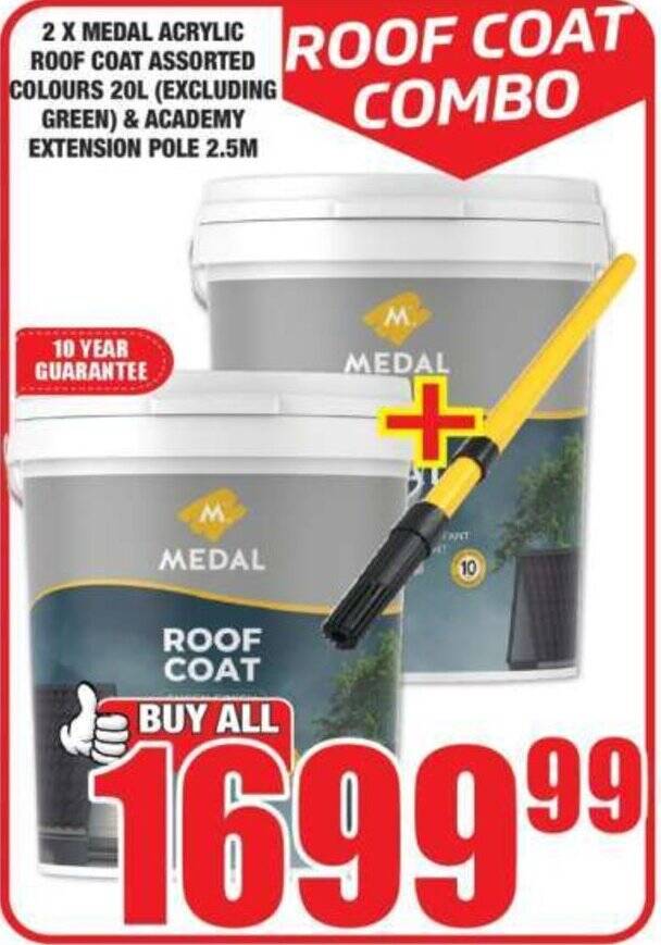 Roof coat combo offer at Boxer