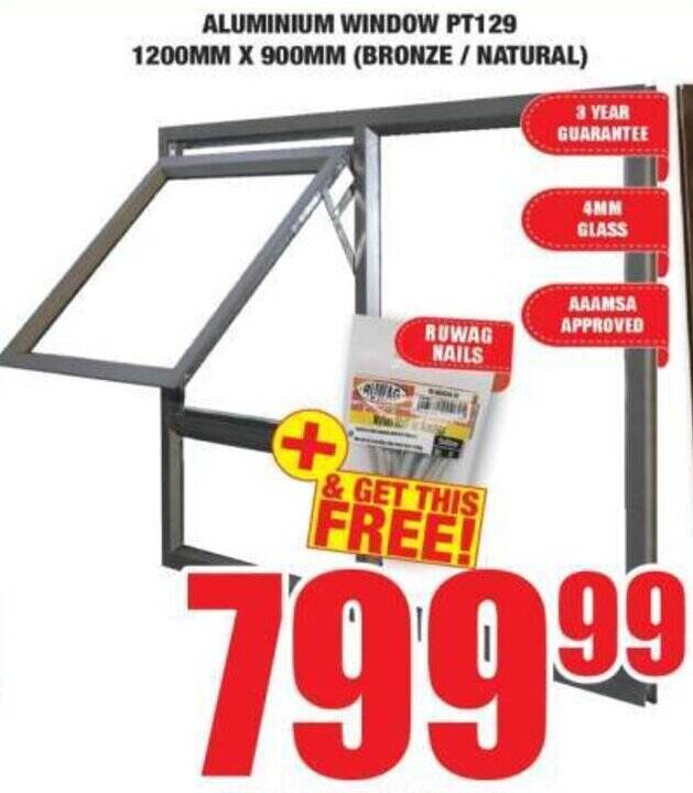 Aluminium window pt129 offer at Boxer
