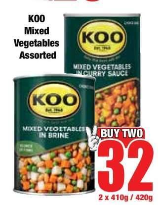 KOO Mixed Vegetables Assorted offer at Boxer