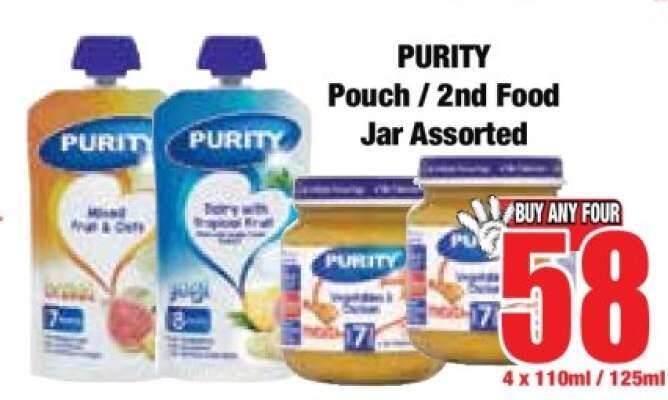 PURITY Pouch / 2nd Food Jar Assorted offer at Boxer