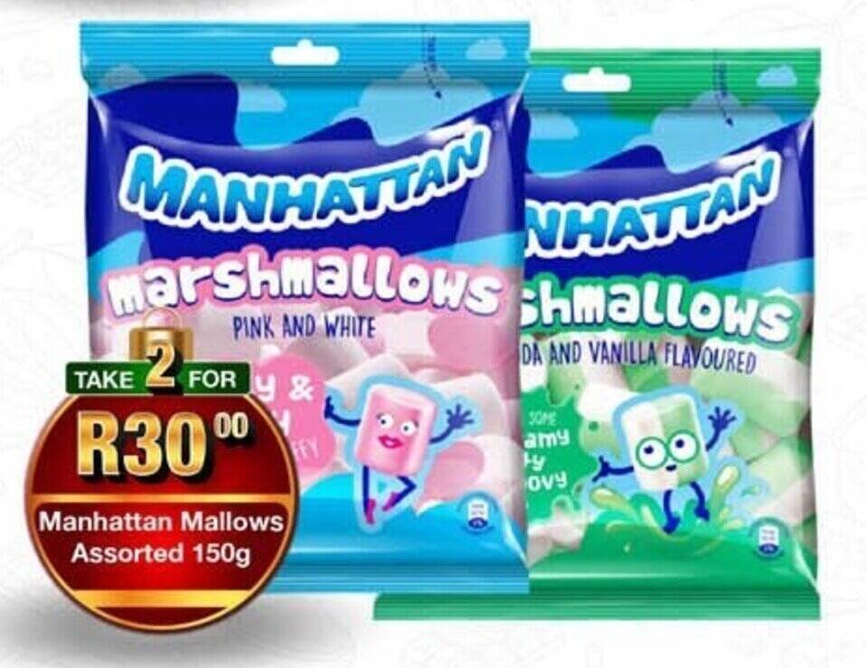 Manhattan Mallows Assorted 2 x 150 g offer at Take 'n Pay