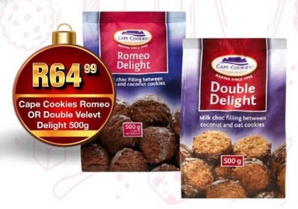 Cape Cookies Romeo OR Double Velevt Delight 500 g offer at Take 'n Pay