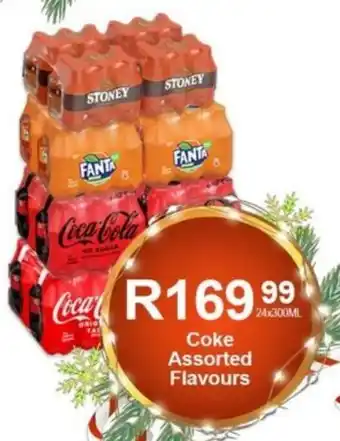 Coke Assorted Flavours 24 x 300 ml offer at Take 'n Pay