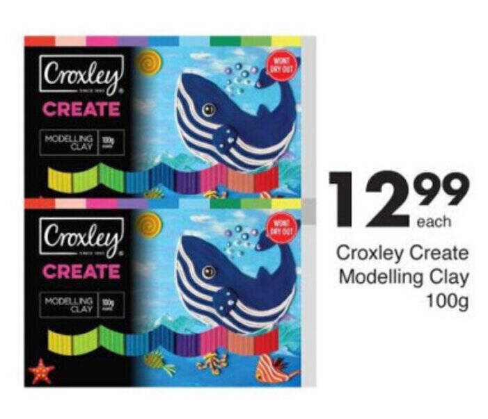 Croxley Create Modelling Clay 100 g offer at Save Hyper