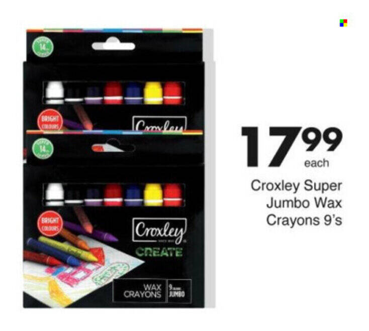 Croxley Super Jumbo Wax Crayons offer at Save Hyper