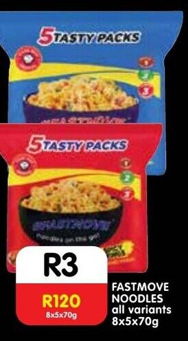 Fastmove noodles offer at Shoprite