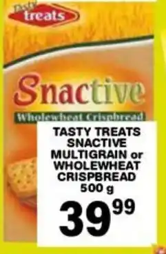 Tasty treats snactive multigrain or wholewheat crispbread offer at ...