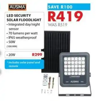 Ausma led security solar floodlight offer at Chamberlain