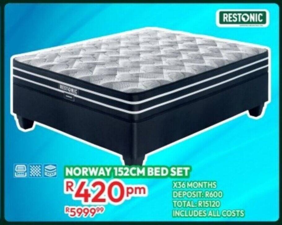 Restonic norway 152cm bed set offer at Best Home And Electric
