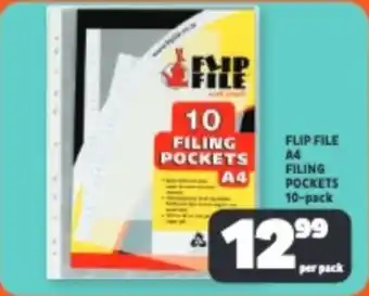 Flip file A4 filing pockets offer at Usave