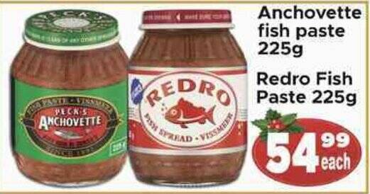 Anchovette fish paste or Redro Fish Paste 225 g offer at Supa Store
