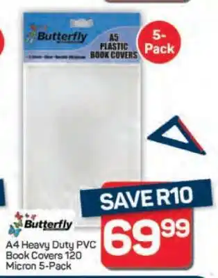 Butterfly A4 Heavy Duty PVC Book Covers 120 Micron 5-Pack offer at Pick ...