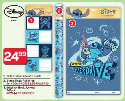 Stitch A4 Book Jackets 5-Pack offer at Pick n Pay