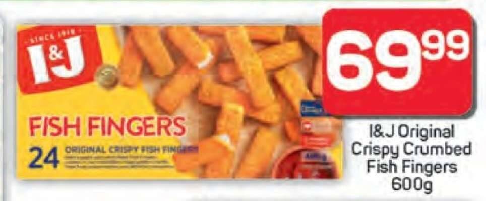 I&J Original Crispy Crumbed Fish Fingers 600g offer at Pick n Pay