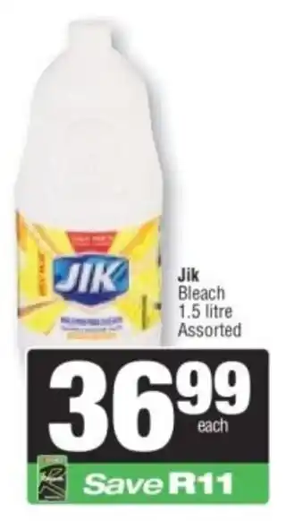 Jik Bleach Assorted 1.5 L offer at Spar