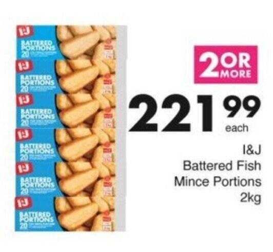 I&J Battered Fish Mince Portions 2 kg offer at Save Hyper
