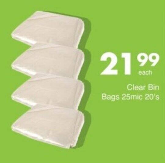 Clear Bin Bags 25mic offer at Save Hyper