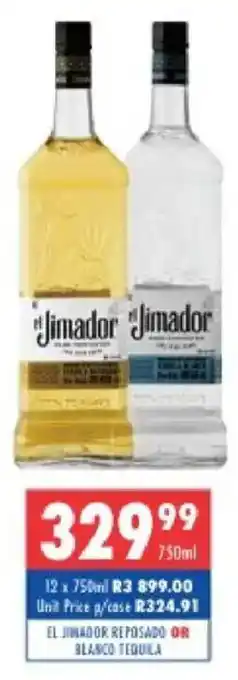 El jimador reposado or blanco tequila 750 ml offer at Ultra Liquors