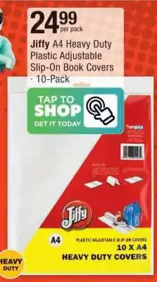 Jiffy A4 Heavy Duty Plastic Adjustable Slip-On Book Covers offer at ...