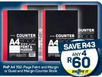 PnP A4 192-Page Feint and Margin or Quad and Margin Counter Book offer ...