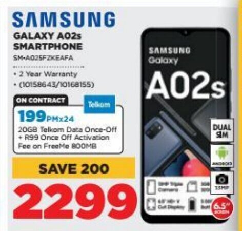 SAMSUNG Galaxy AO2s Smartphone offer at HiFi Corp