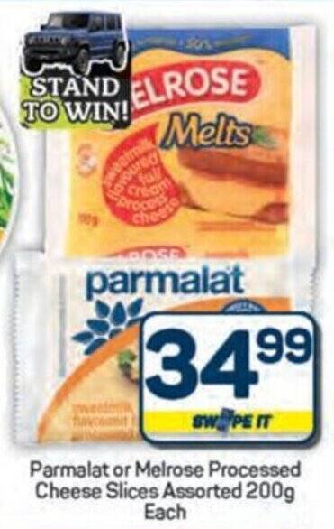 Parmalat or Melrose Processed Cheese Slices Assorted 200 g offer at ...