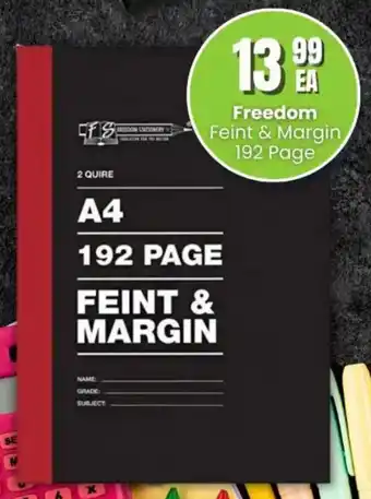 Freedom Feint & Margin 192 Page offer at Super Save