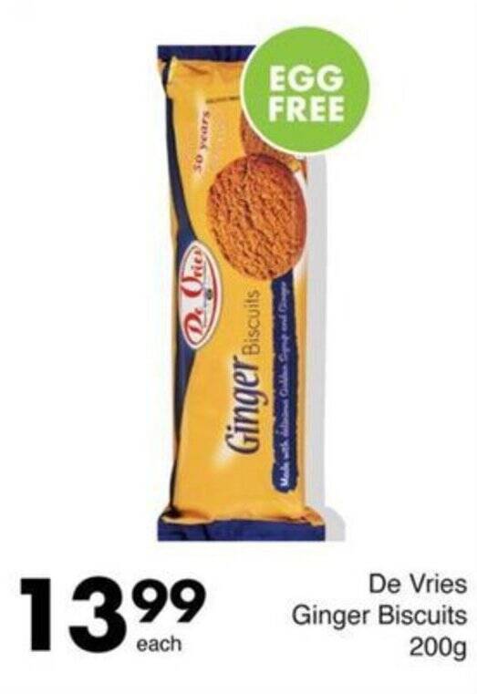 De Vries Ginger Biscuits 200 g offer at Save