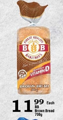 BB Brown Bread 700g offer at Oxford Freshmarket